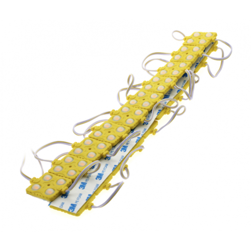 Modulo 4 LEDs SMD2835 - 2W 12V con lupa AMARILLO